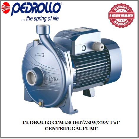 PEDROLLO CPM158 1HP/750W/240V 1"x1" CENTRIFUGAL PUMP | Shopee Malaysia