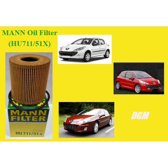 MANN Oil Filter (HU711/51X) for Peugeot 206 207 208 2008 308 407 408 ...