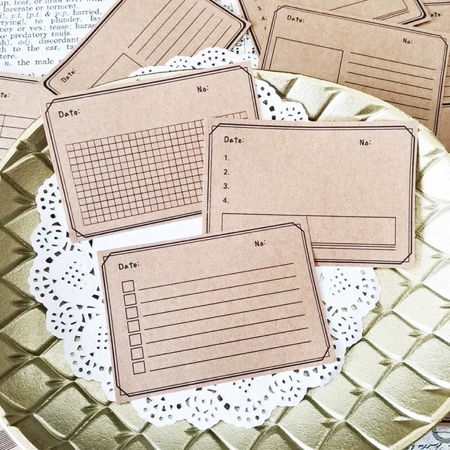 Sticker pack: 16pcs vintage Kraft paper note grid stickers memo ...