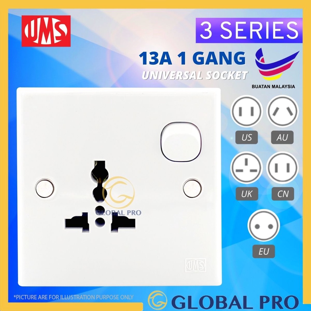 UMS 3-SERIES 13A MULTI SWITCH SOCKET Universal Switched Socket Outlet ...