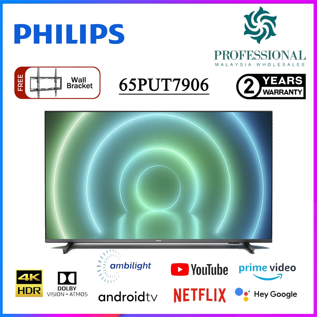 Philips 65/ 70 Inch 4K UHD Android TV LED TV YOUTUBE NETFLIX Dolby Vision Dolby Atmos Smart tv ...