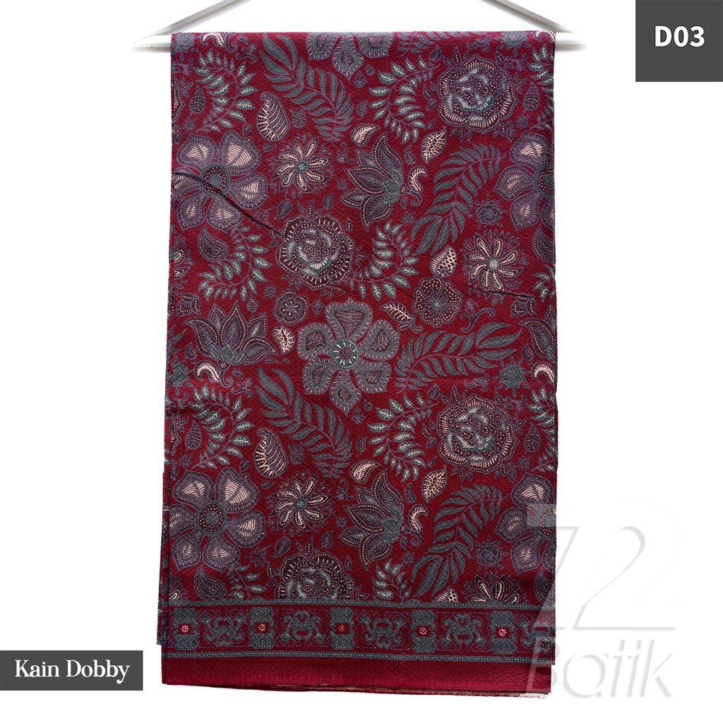 MERAH Premium BATIK FABRIC Dobby Red Flower Motif Abang Dolbi Dobi Doby ...