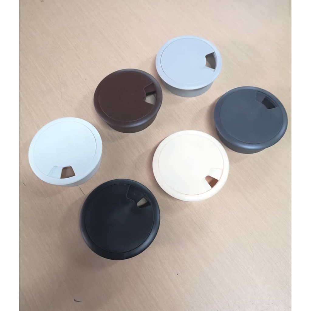 80MM HOLE PVC COVER WIRE CAP FOR COMPUTER DESK / TV CABINET / OFFICE ...