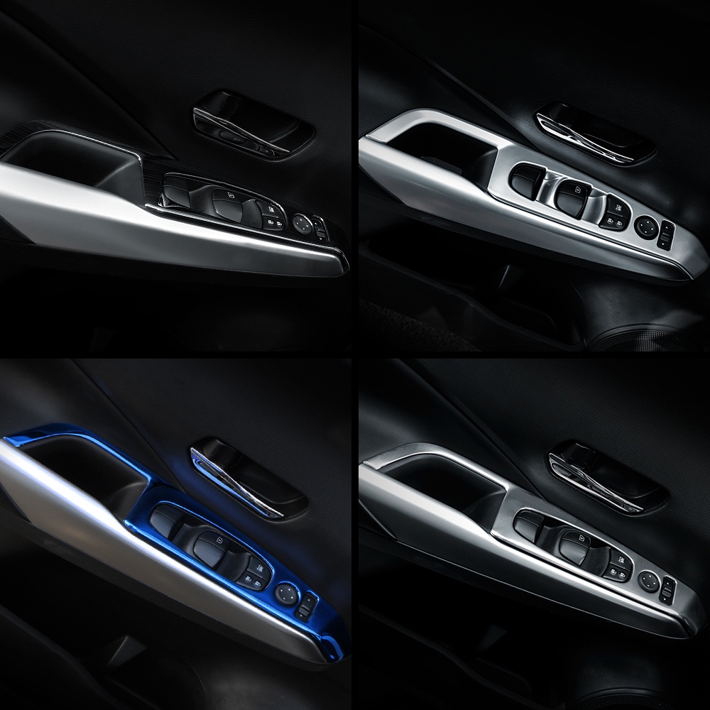 4Pcs Car Window Lift Switch Button Panel Cover Trim Decoration Sticker ...