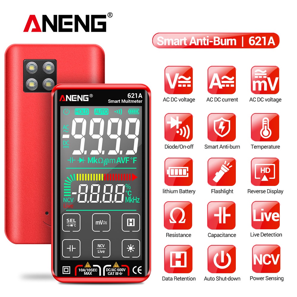 ANENG 621A Smart Digital Multimeter Touch Screen Multimetro Tester ...