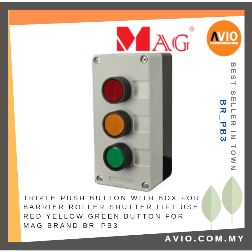 MAG Triple Push Button with Box for Barrier Gate Roller Shutter Lift ...