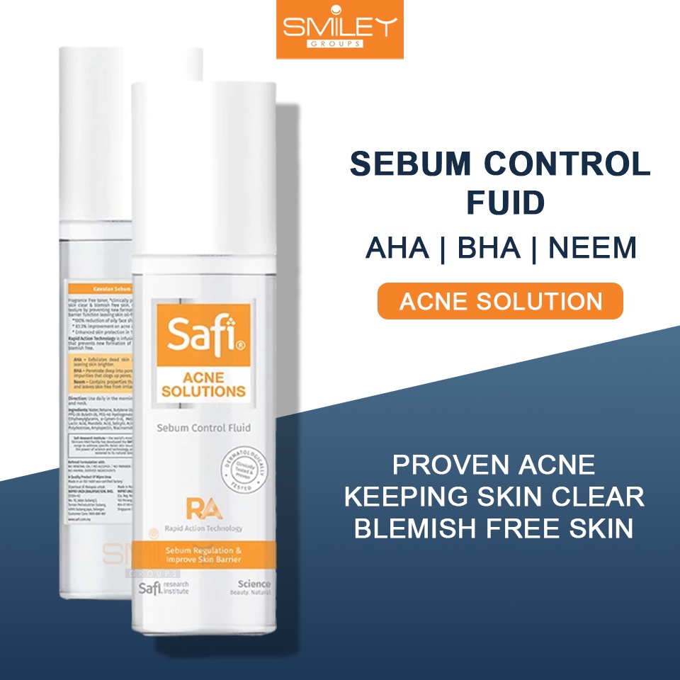 Safi Acne Solution Sebum Control Fluid AHA BHA Neem Pimple Skin Smooth ...