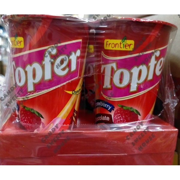 Topfer Chocolate Stick Double Cream Crunchy Chocolate & Strawberry 40g ...
