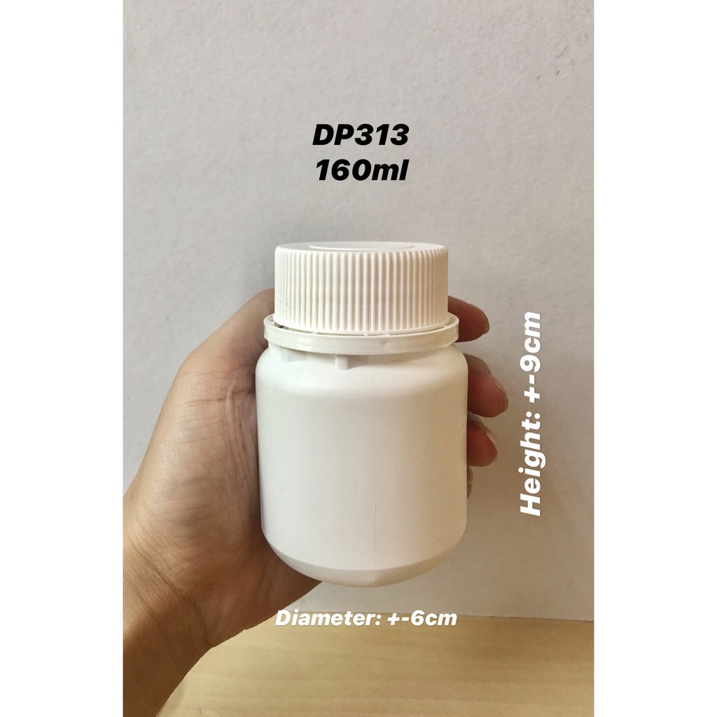 Empty White Plastic Capsule Bottle with Safety Seal | Botol Kosong ...