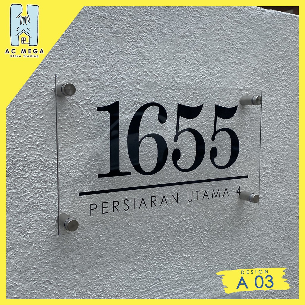 house number | nombor rumah | sign plate acrylic | number rumah | plate ...