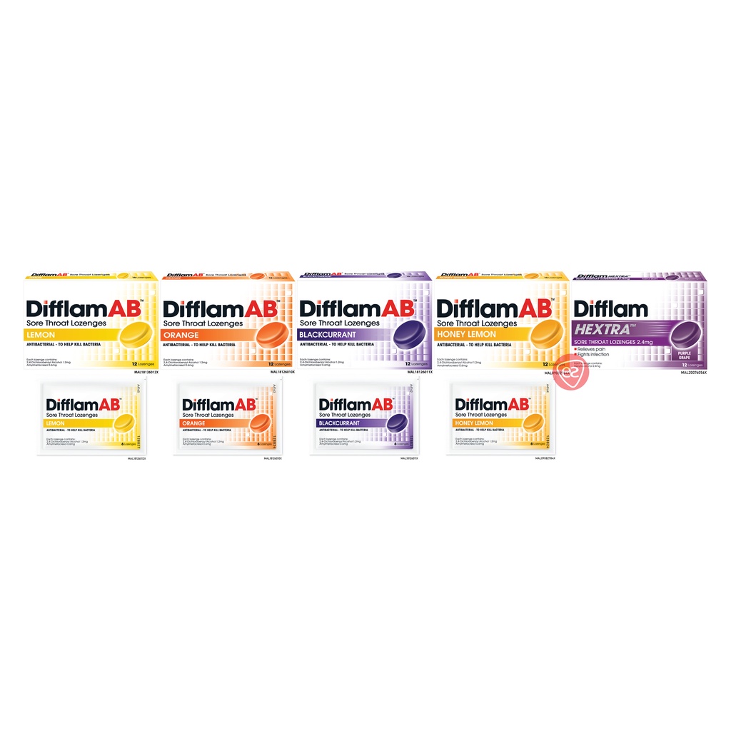 DIFFLAM AB SORE THROAT LOZENGES ( DIFFLAM AB LEMON/ ORANGE ...