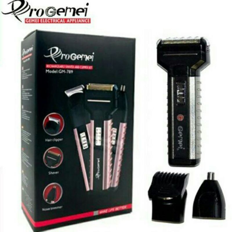 🔥 Fast Shipping🔥 ProGemei GM-789 Rechargeable Shaver And Clipper Set (3 in 1) Hair Clipper ...