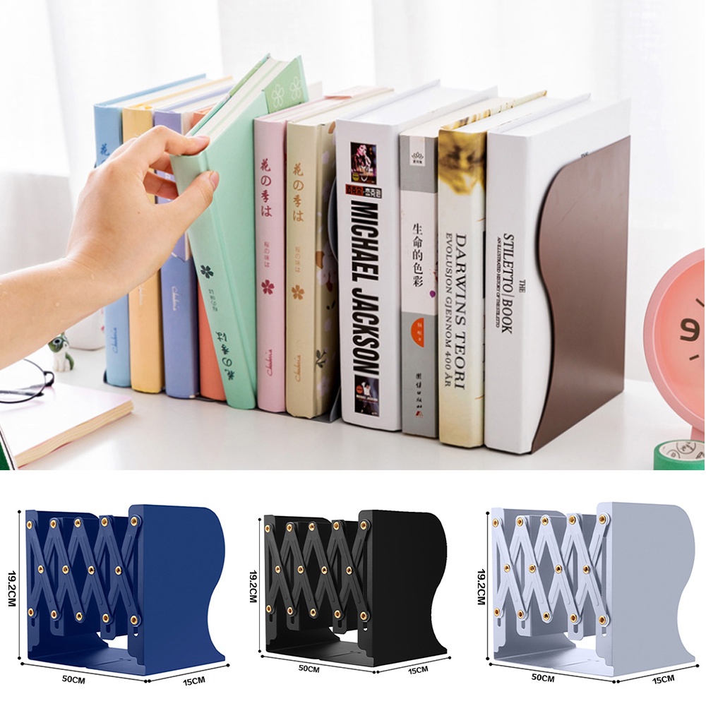 Expandable Metal Book Stand Adjustable Bookshelf Book Rack Support ...