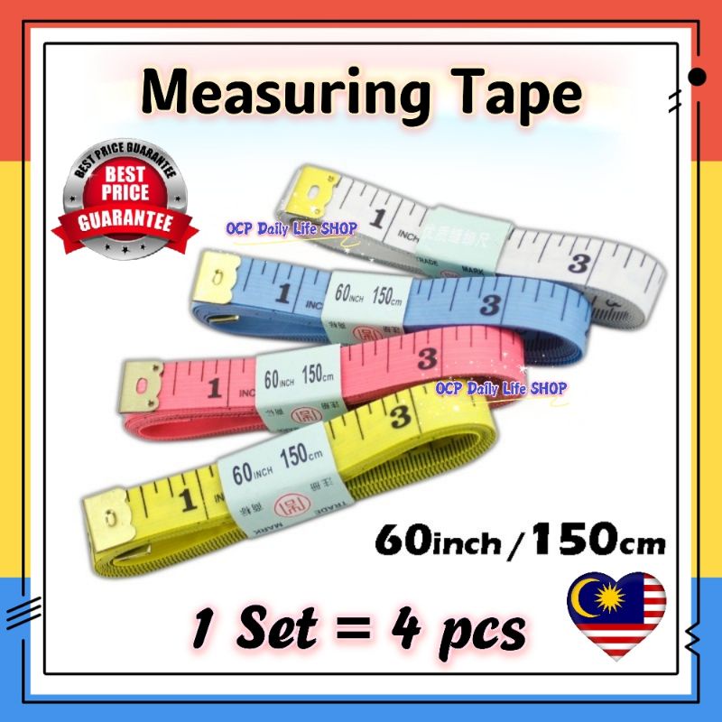 Measuring Tape 60 inch 150cm/ Pita Ukur 60 inch 150cm / Soft Ruler Body Art 2034 量身尺 #量身专用 ...