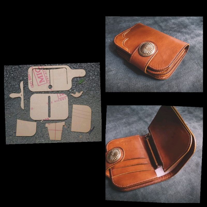 Mini biker wallet, leather making tools, biker wallet pattern | Shopee ...