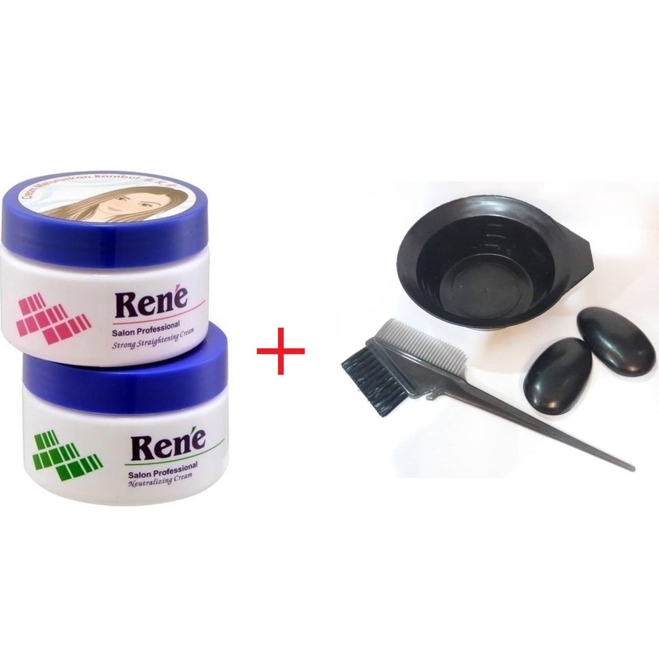 Rene Hair Strong Straightening Cream + Neutralizer / Krim Pelurus ...