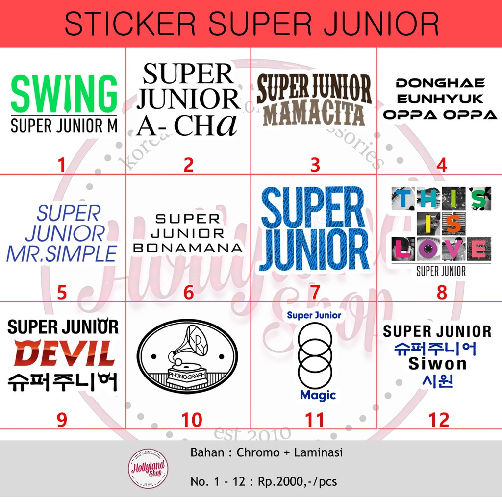 Super Junior KRY D&E Logo Sticker part 1 (5pcs Stickers) | Shopee Malaysia