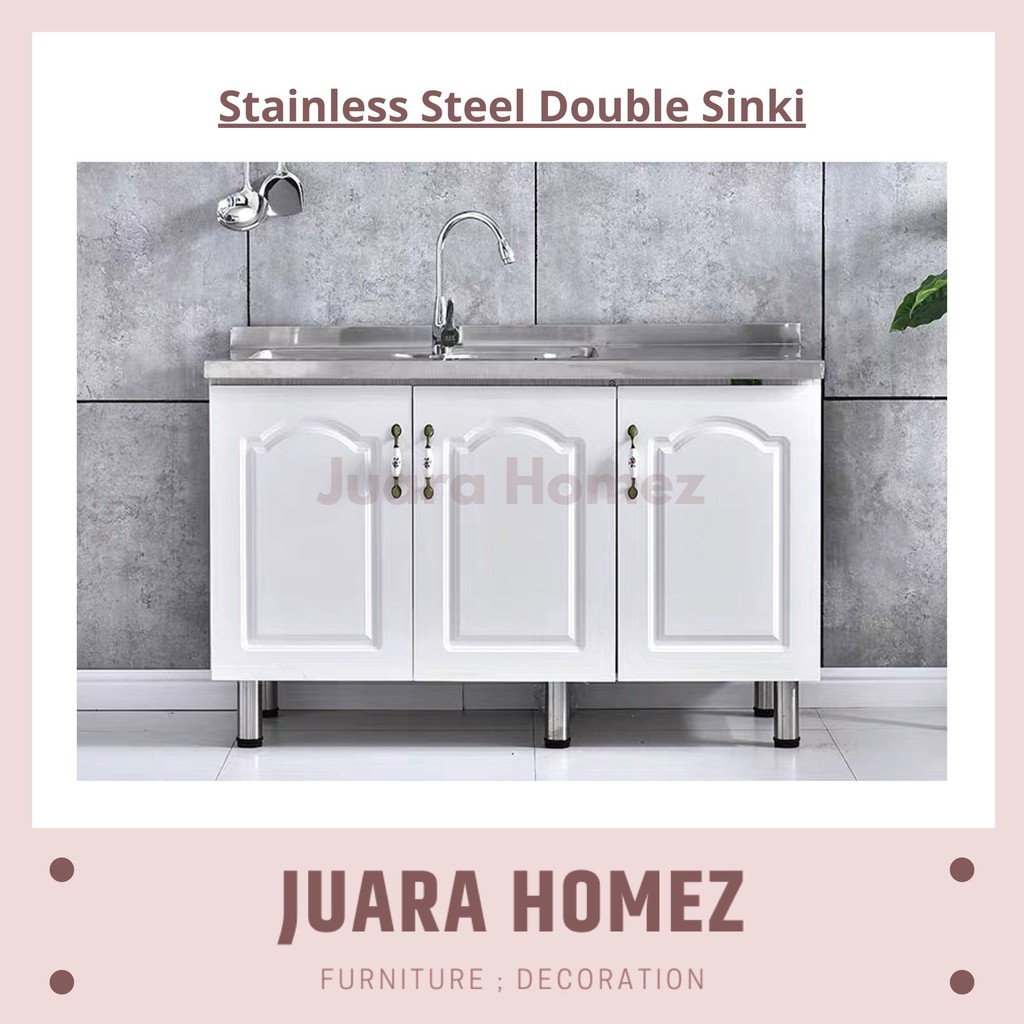 FREE SHIPPING Double Sink Kitchen Cabinet /Kabinet Dapur Basin ...