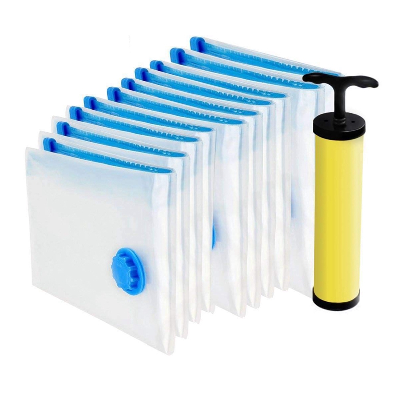 Ziplock Vacuum Compressed Bag,Foldable Travel Pump Space Saving Seal ...