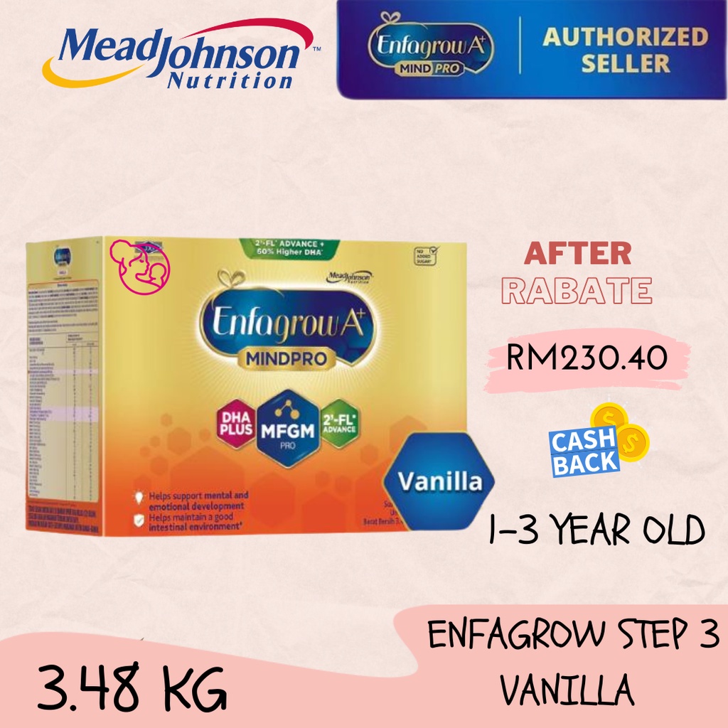 Enfagrow A+ Step 3 - 3.48KG[EXP08/2025] ASLI/VANILA | Shopee Malaysia