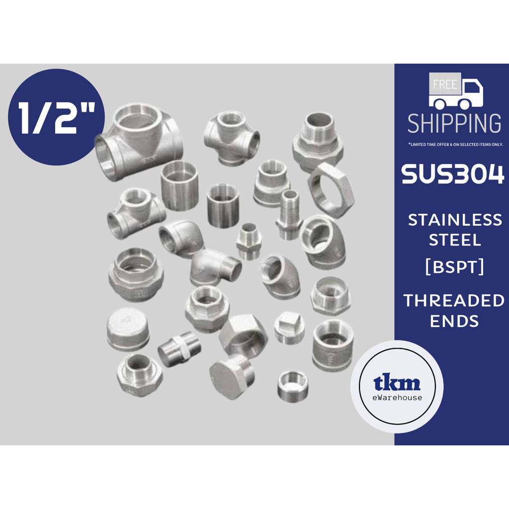 1/2" Stainless Steel SUS304 Y Tee Elbow socket Nipple Valve Socket MTF 1/2 / 3/4 Reducing Socket ...