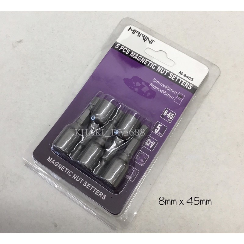 KK Magnetic Crump Bit Hex Nut Setter Screw Driving Bit for Skru Besi Bumbung 8mm / 10mm X 45 MM ...