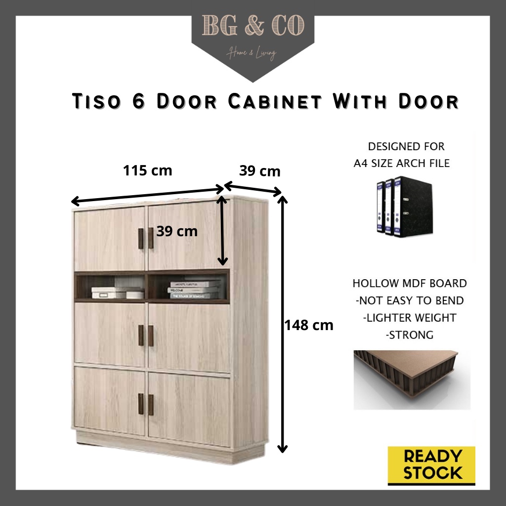 BG&CO TISO 6 Door Arch File Cabinet Office Cabinet Cupboard Bookcase ...