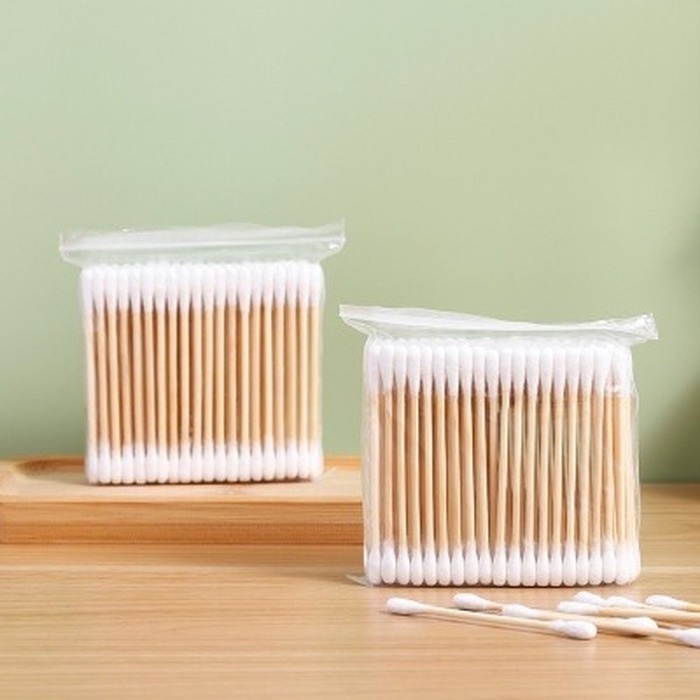 (100 pcs) Flexible bamboo stick swab - Natural, organic, biodegradable ...