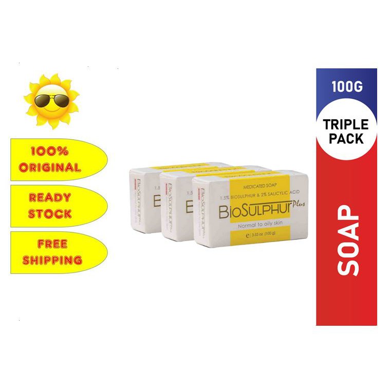 BioSulphur Plus Cleansing Soap TRIPLE PACK (3x100g) | Shopee Malaysia