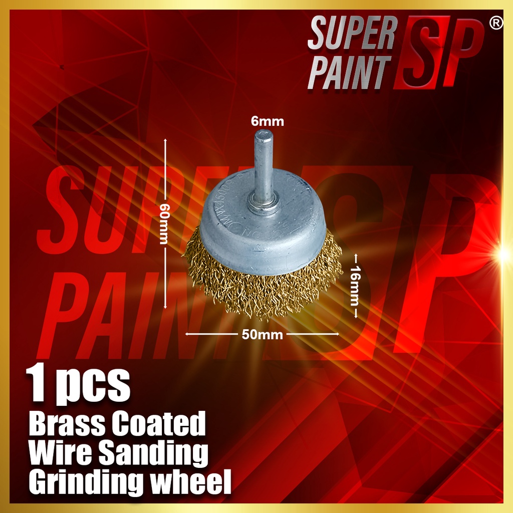6mm Copper Brass Wire Brush Burr Grinding Head DIY Polish Rotary Drill ...
