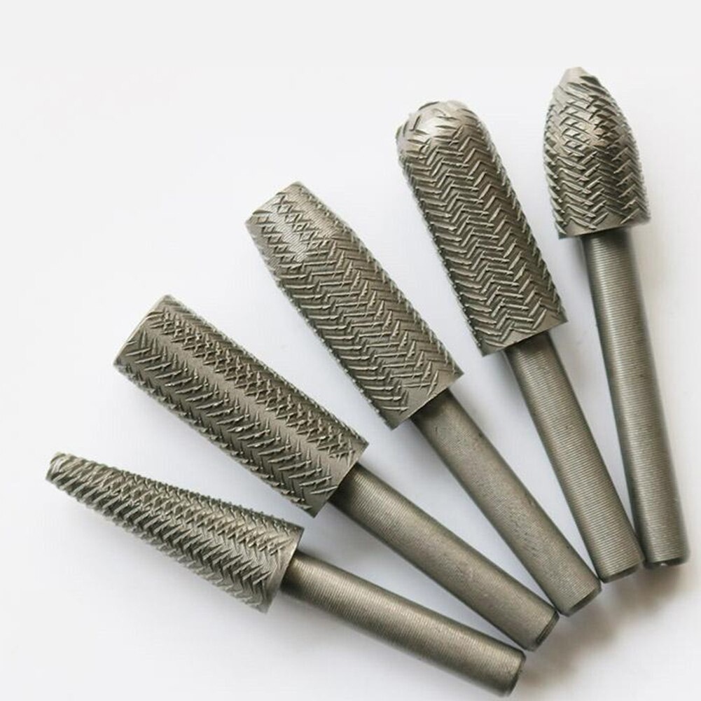 MKR 5pcs Woodworking Rotary Steel File Rasp Wood Drill Bits Burrs Metal ...