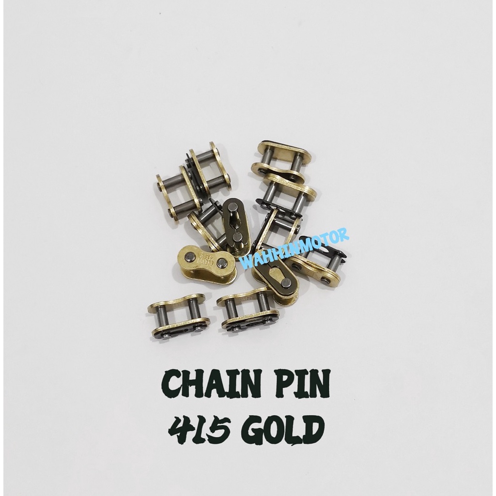 MOTORCYCLE HEAVY DUTY 415 428 GOLD COLOUR MASTER LINK CHAIN JOINT ...