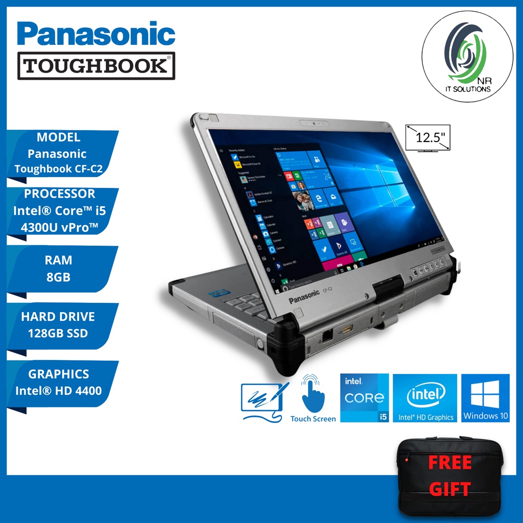 Panasonic Toughbook CF-C2 Intel® Core™i5-4th Gen/8GB RAM/128GB SSD/12.5 ...