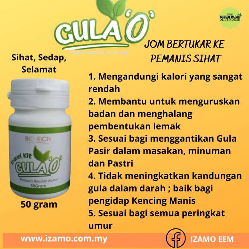 GULA O ORIGINAL / GULA RENDAH KALORI | GULA SEDAP SIHAT DAN SELAMAT ...