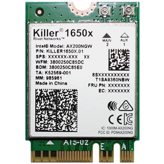 Killer Wifi Wi-Fi 6 Intel AX1650 Module PCIE – Dual Band, 2x2 Wi-Fi 6 ...