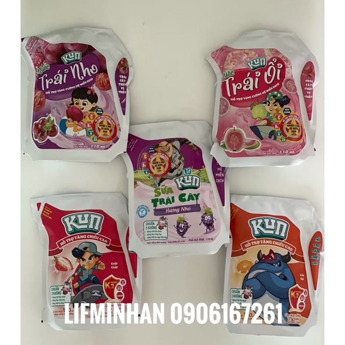 Kun mixes 5 flavors: orange milk, strawberry milk, grape milk, guava ...