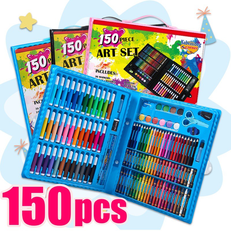 IBS 208 PCS / 86 PCS Colouring Kids Drawing Art Set Crayon Marker ...