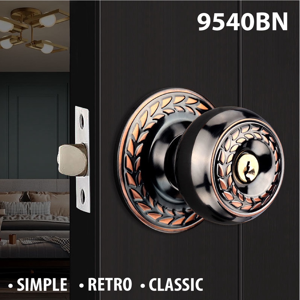 HIGH LEVEL SECURITY DOOR LOCK KNOB SET 9540BN 9560BN AC60# BROWN ...