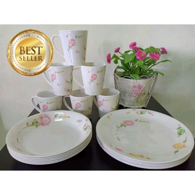 🔥18PCS SET MELAMIN BUNGA COREL🔥 | Shopee Malaysia