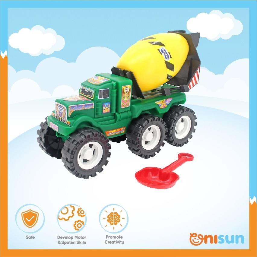 Kids Boy Girl Fun Push Pull Cements With Scoops Accessories Trucks Vehicle Pretend Toy Playset ...