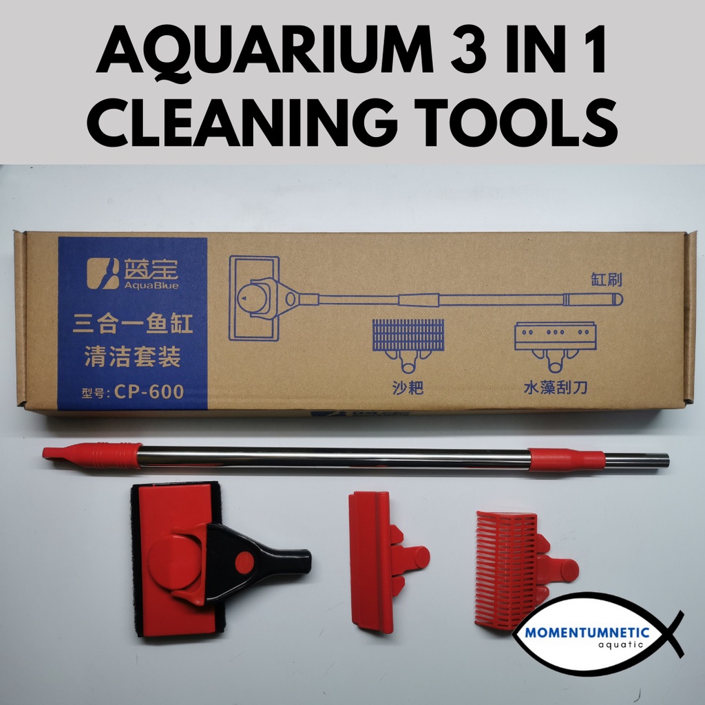 🔥READY STOCK🔥 Aquarium 3 in 1 Cleaning Tools Aqua Blue Algae Scrapper ...