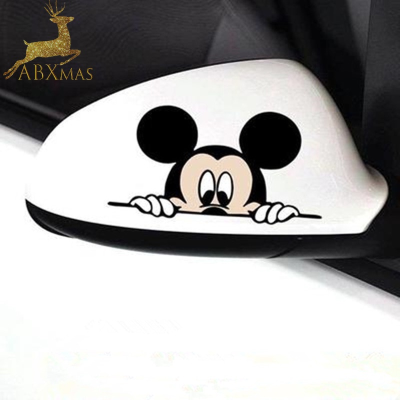 Cute Disney Styling Mickey Mouse Car Stickers/ Funny Window Peep Minnie ...