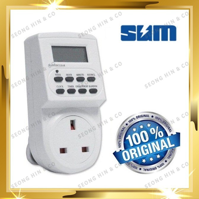 SUM 24hrs 13A 3 Pin Analogue Programmable Timer 0024 / Digital Plug-in ...