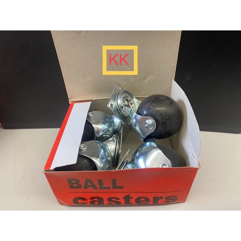 KK 50mm caster Round Ball Wheel Caster Roller Top Flat Plate Swivel ...