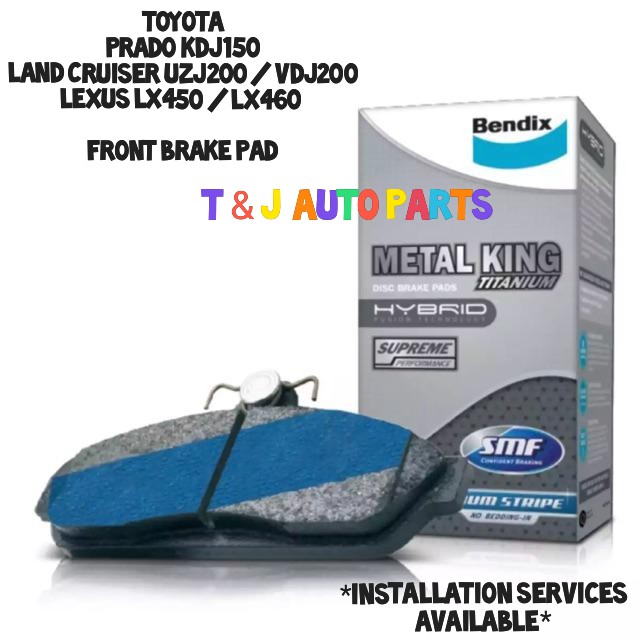 Bendix Metal King FRONT Brake Pad TOYOTA LAND CRUISER UZJ200 VDJ200 ...