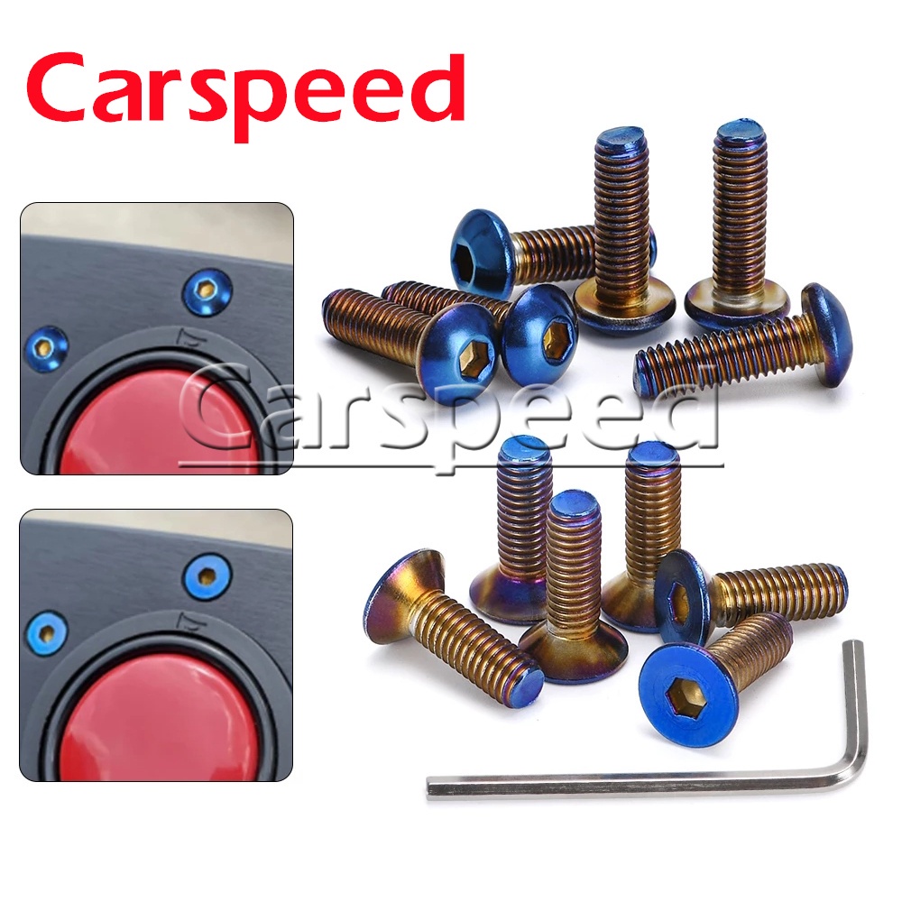 6pcs/set Burnt Titanium Blue Steering Wheel Bolts Aluminum Racing Car ...