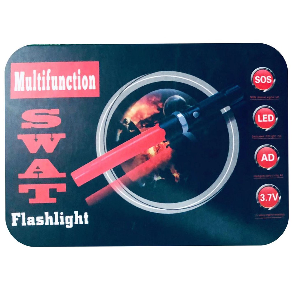 💯现货💯 Multifunction SWAT Zoom Flashlight/Torchlight Rechargeable/Traffic ...