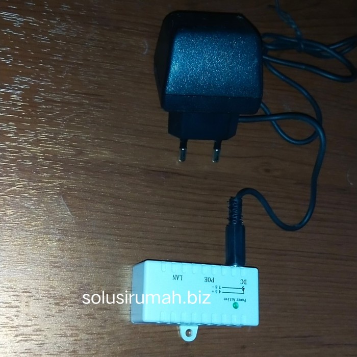 HITAM Electric poe lan adapter black power adapter w indicator plug ...