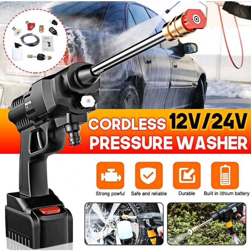 Rechargeable 1800W 15000mAh Cordless Water Jet Car Wash High Pressure ...