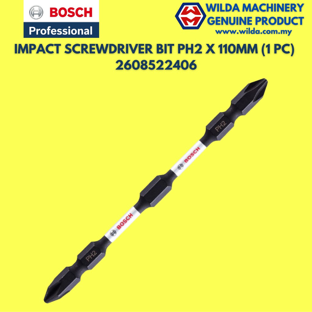 Bosch 2608522406 1p PH2-110mm + Impact Bosch Magnetised Screwdriver Bit ...